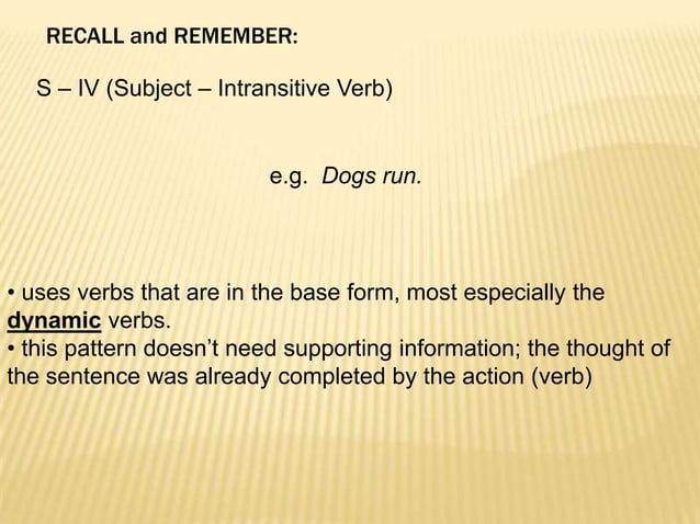 Basic sentence patterns and traditional classification of sentences ...