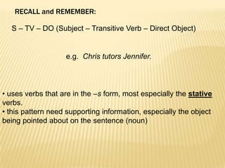 Basic sentence patterns and traditional classification of sentences ...