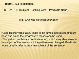 Basic sentence patterns and traditional classification of sentences ...