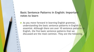 BASIC SENTENCES PATTERNS IN ENGLISH.pptx