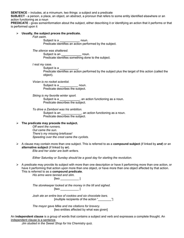 Basic Sentence, Clauses | DOCX | Sports