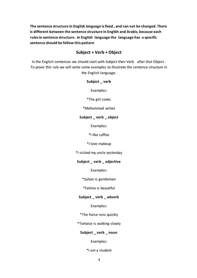 Basic sentence structure | PDF