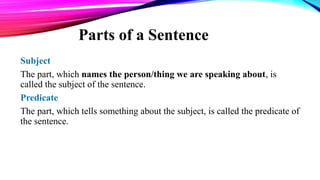 Basic Sentence Structure in English grammar | PPT
