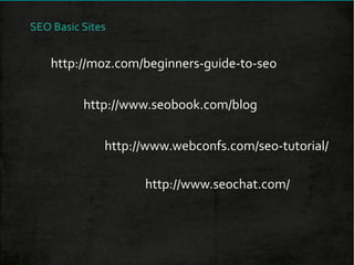 Basic Search Engine Optimization tutorial | PPT