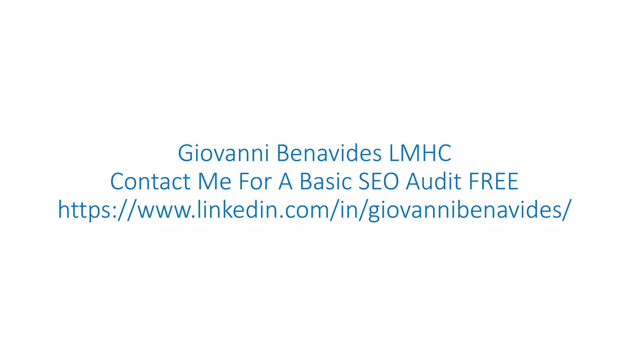 Basic SEO Audit FREE | PPTX