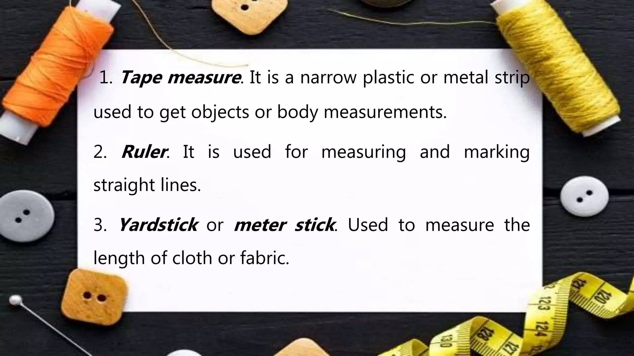 Basic Sewing Tools and Equipment | PPTX