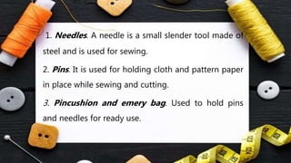 Basic Sewing Tools and Equipment | PPTX