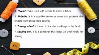 Basic Sewing Tools and Equipment | PPTX