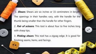 Basic Sewing Tools and Equipment | PPTX
