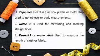 Basic Sewing Tools and Equipment | PPTX