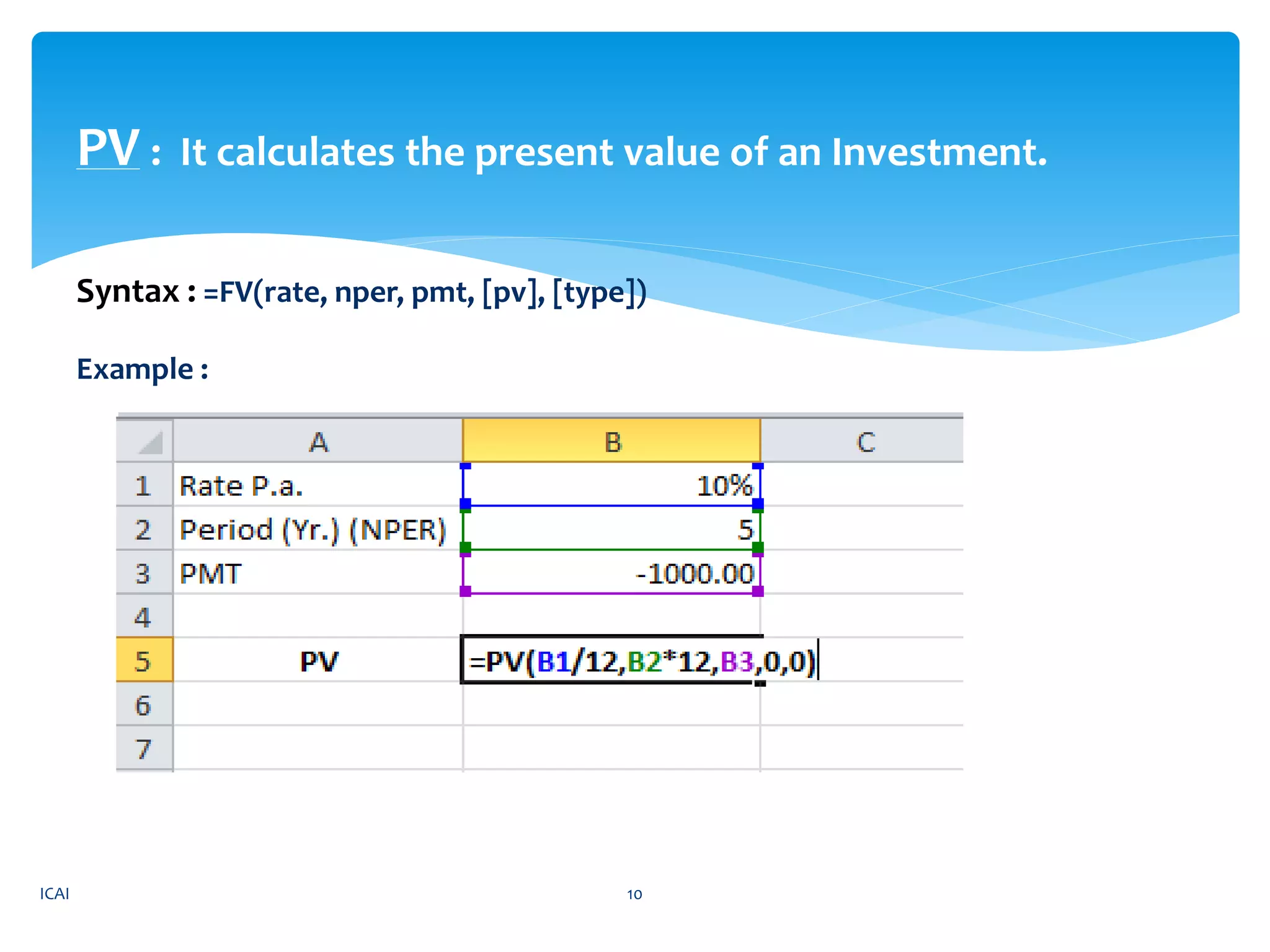 Excel Functions | PPT