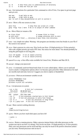 Basic shell commands by Jeremy Sanders | PDF
