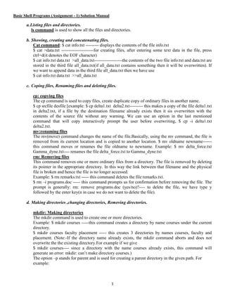 Basic shell programs assignment 1_solution_manual | PDF