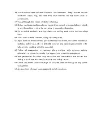 Basic shop safety rules | DOCX