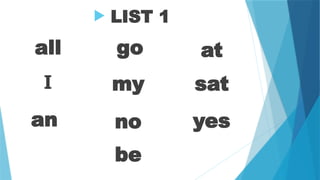 BASIC SIGHT WORDS FOR GRADE 1PUPILS.pptx