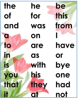 Basic sight words(2) | PDF