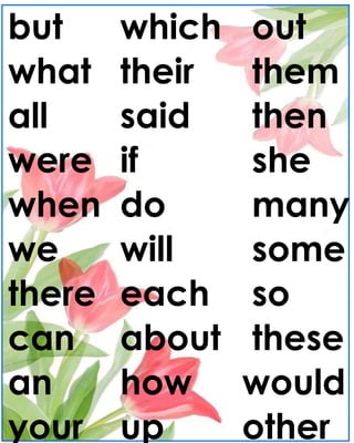 Basic sight words(2) | PDF