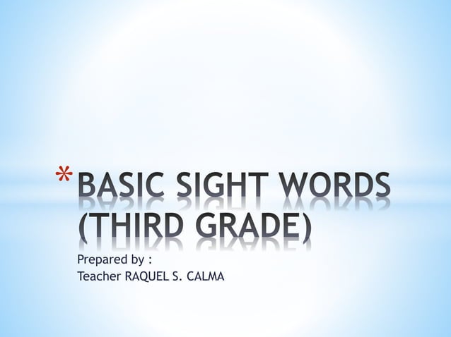 BASIC SIGHT WORDS (THIRD GRADE).pptx