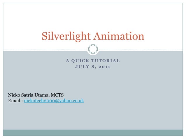 Basic silverlight animation | PPT