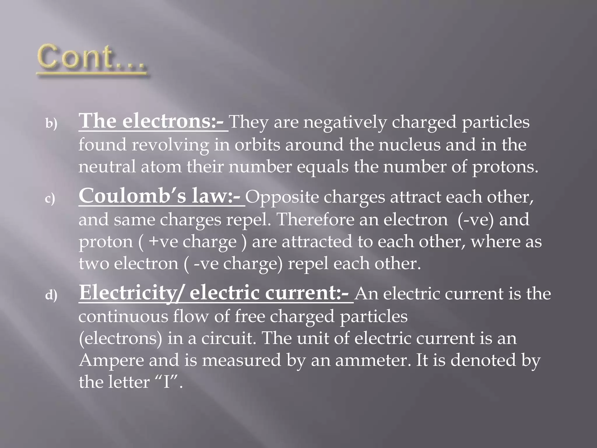 Basics in electricity lect 1 | PPTX | Physics | Science