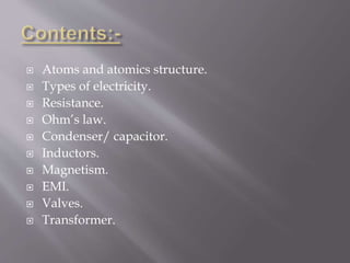 Basics in electricity lect 1 | PPTX | Physics | Science