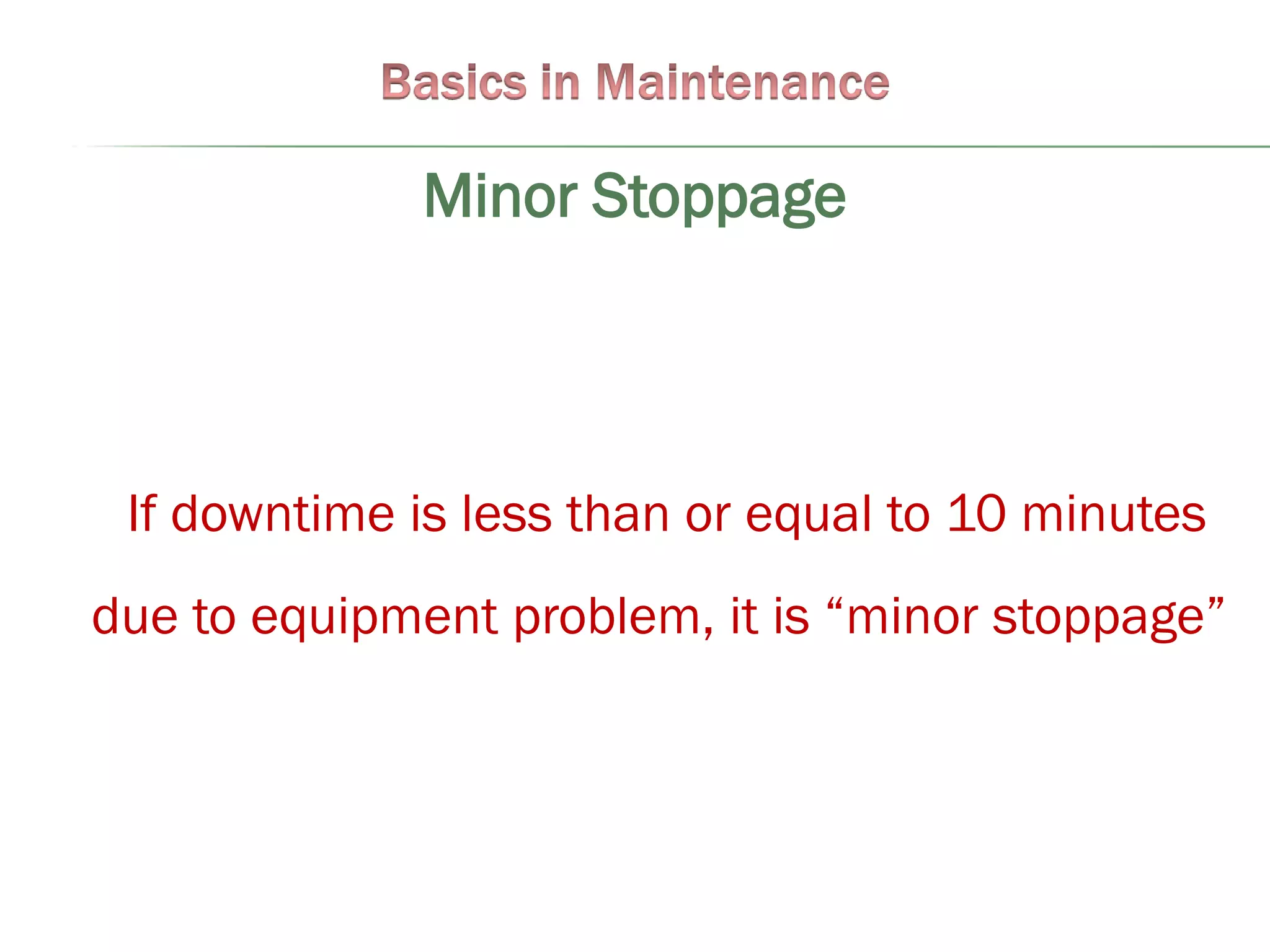 Basics in Maintenance | PPSX