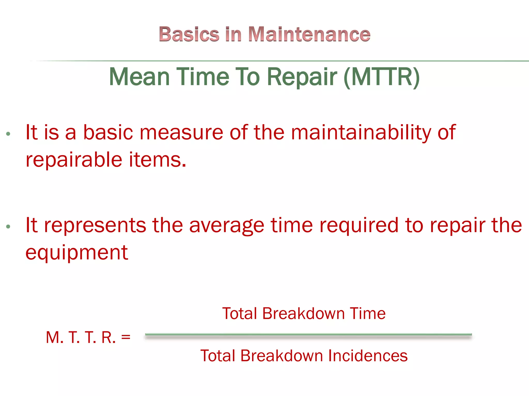 Basics in Maintenance | PPSX