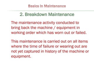 Basics in Maintenance | PPSX
