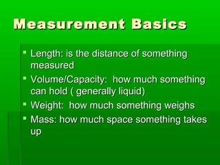 Basics in measurement | PPT