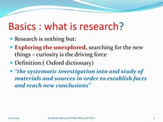 Basics in Academic Research | PDF