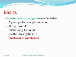 Basics in Academic Research | PDF