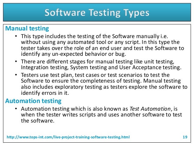 Basics in software testing
