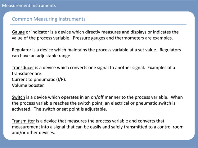 Basics instrumentation and control | PPT