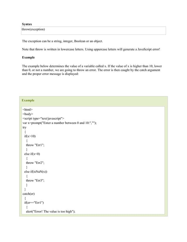 Basics java scripts | DOC