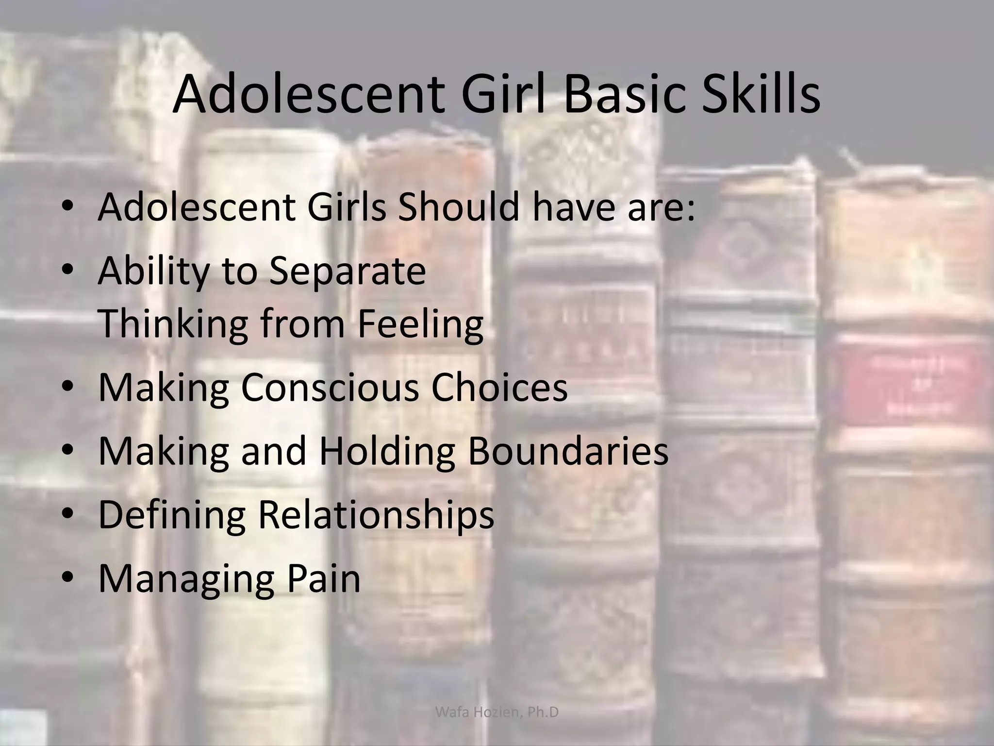 Adolescent Girls Development: A Resource Guide | PPTX