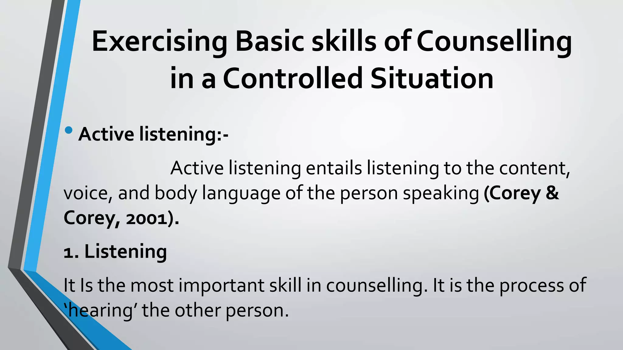 Basic skills of counselling | PPTX