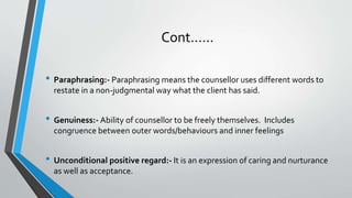 Basic skills of counselling | PPTX