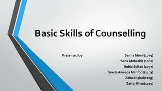 Basic skills of counselling | PPTX