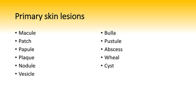 Basic skin lesions | PPTX | Skin and Dermatology | Diseases and Conditions