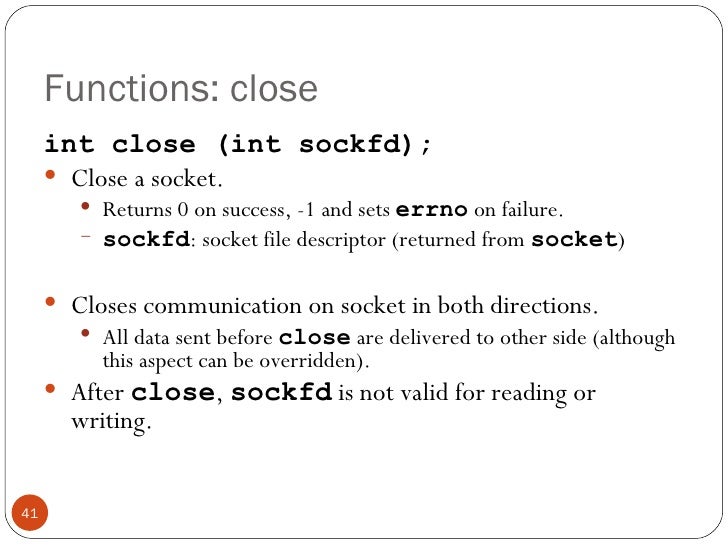 Basic Socket Programming 