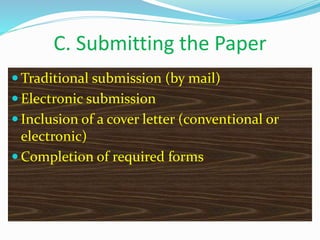 Basics of research paper publishing | PPTX