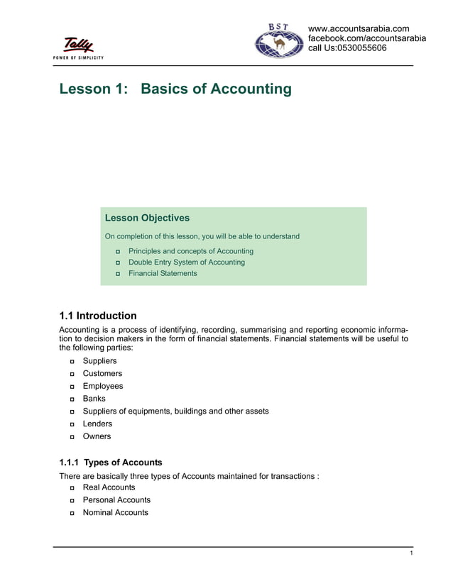 Accounting Basics | PDF