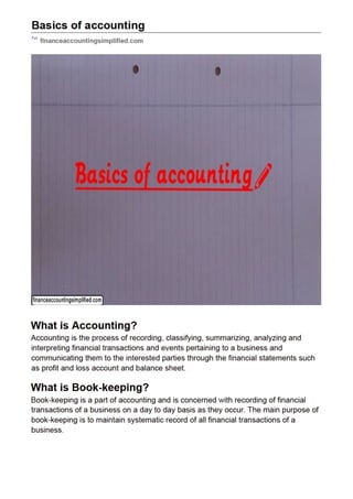 Basics of accounting | PDF