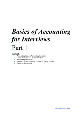 Basics of Accounting part 1 | PDF