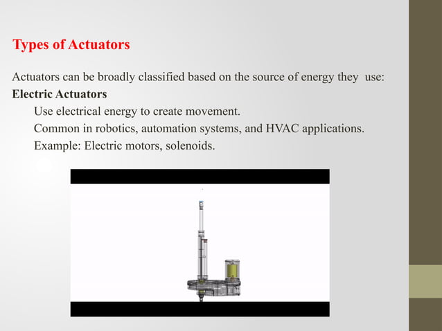 Basics of Actuation System - Examples and Applications | PPT