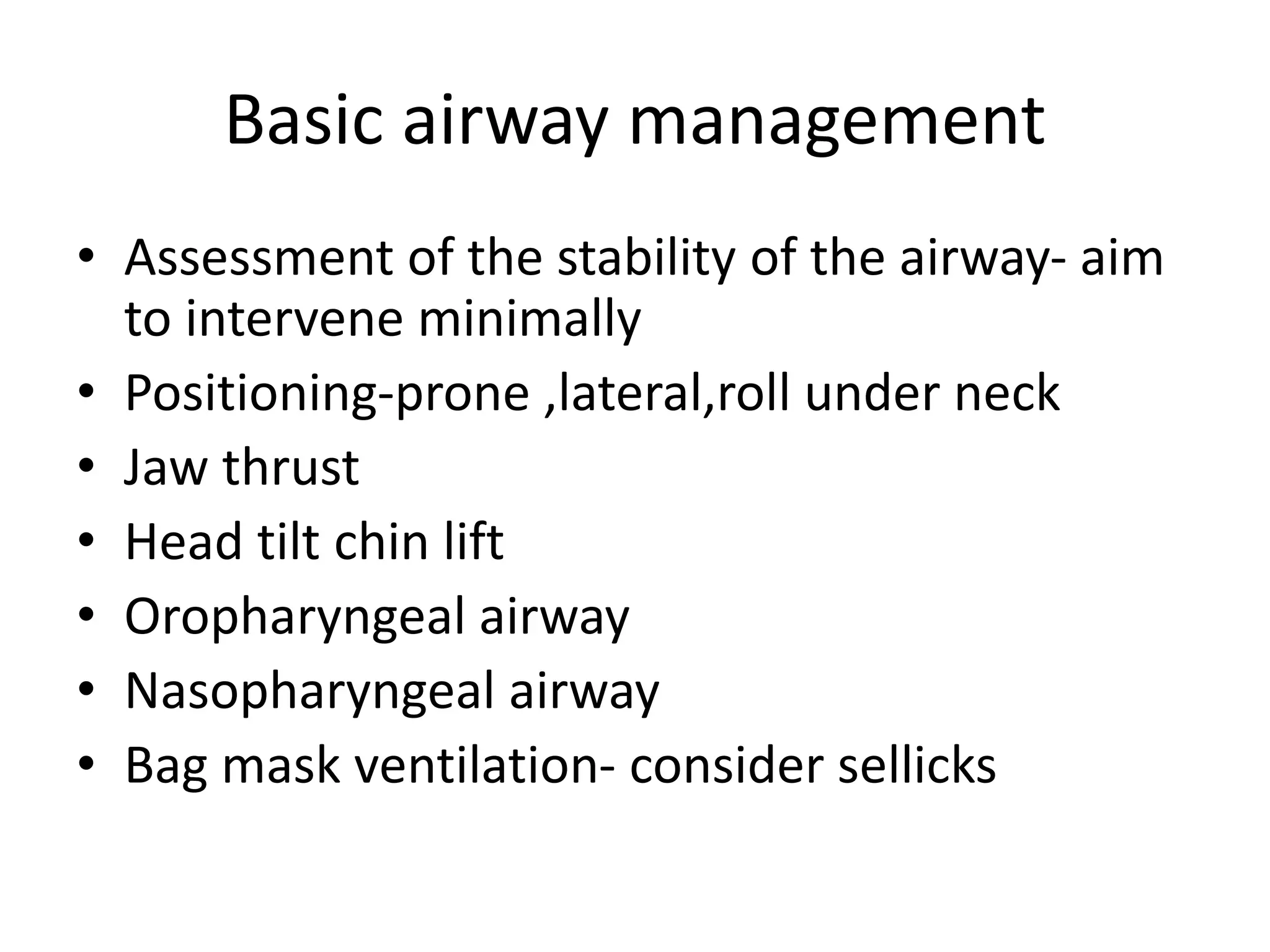 Basics of airway management april 2018 | PPTX