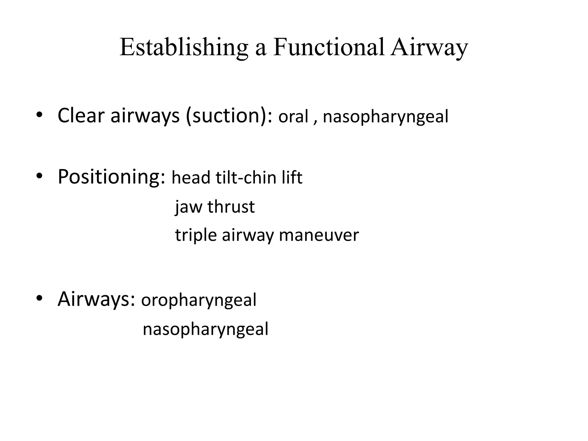 Basics of airway management april 2018 | PPTX