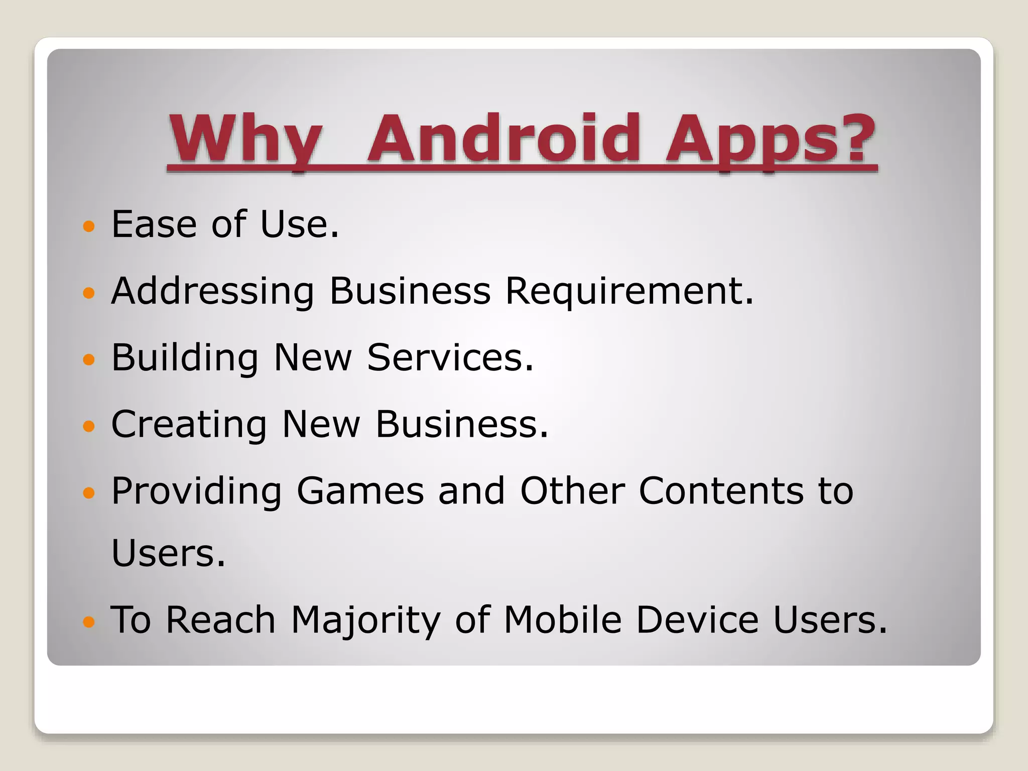 Basics of android | PPTX