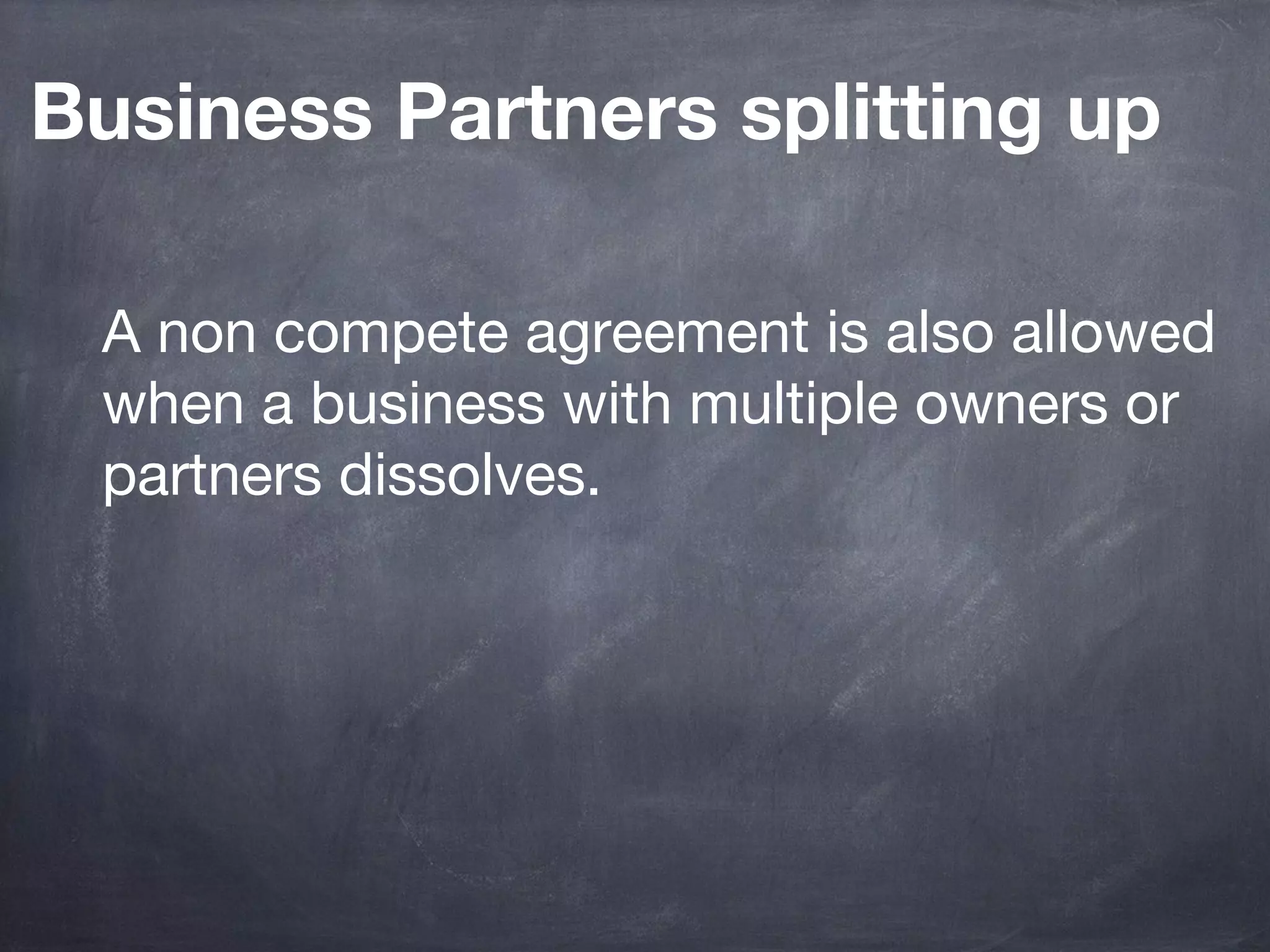 Basics of a non compete agreement | PPT