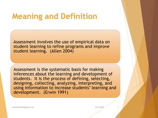 Basics of Assessment | PPT